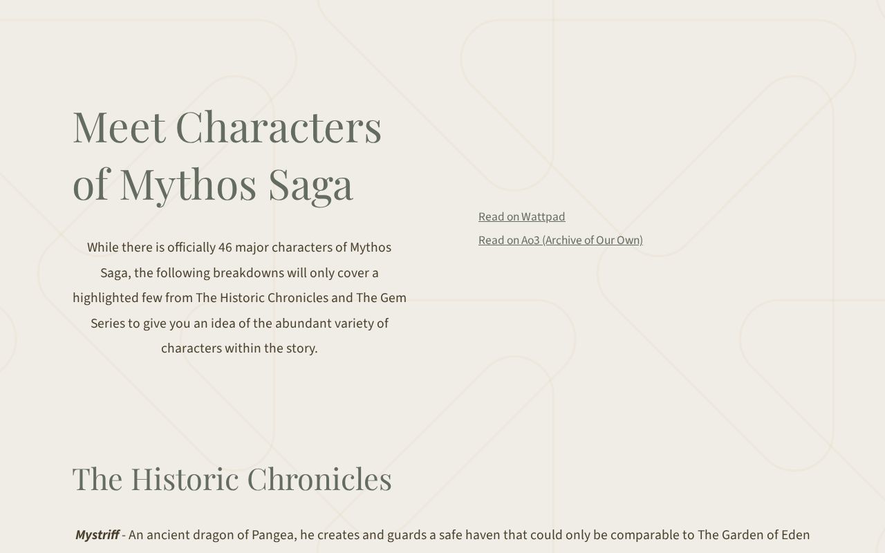 Mythos Saga Characters